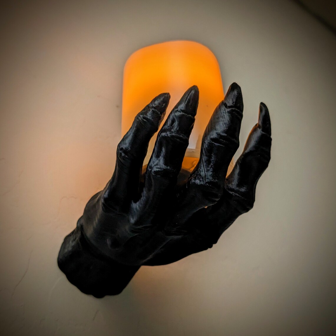 Demon Hands Candle Holder | Wall Mounted | Real Wax LED Candle ...