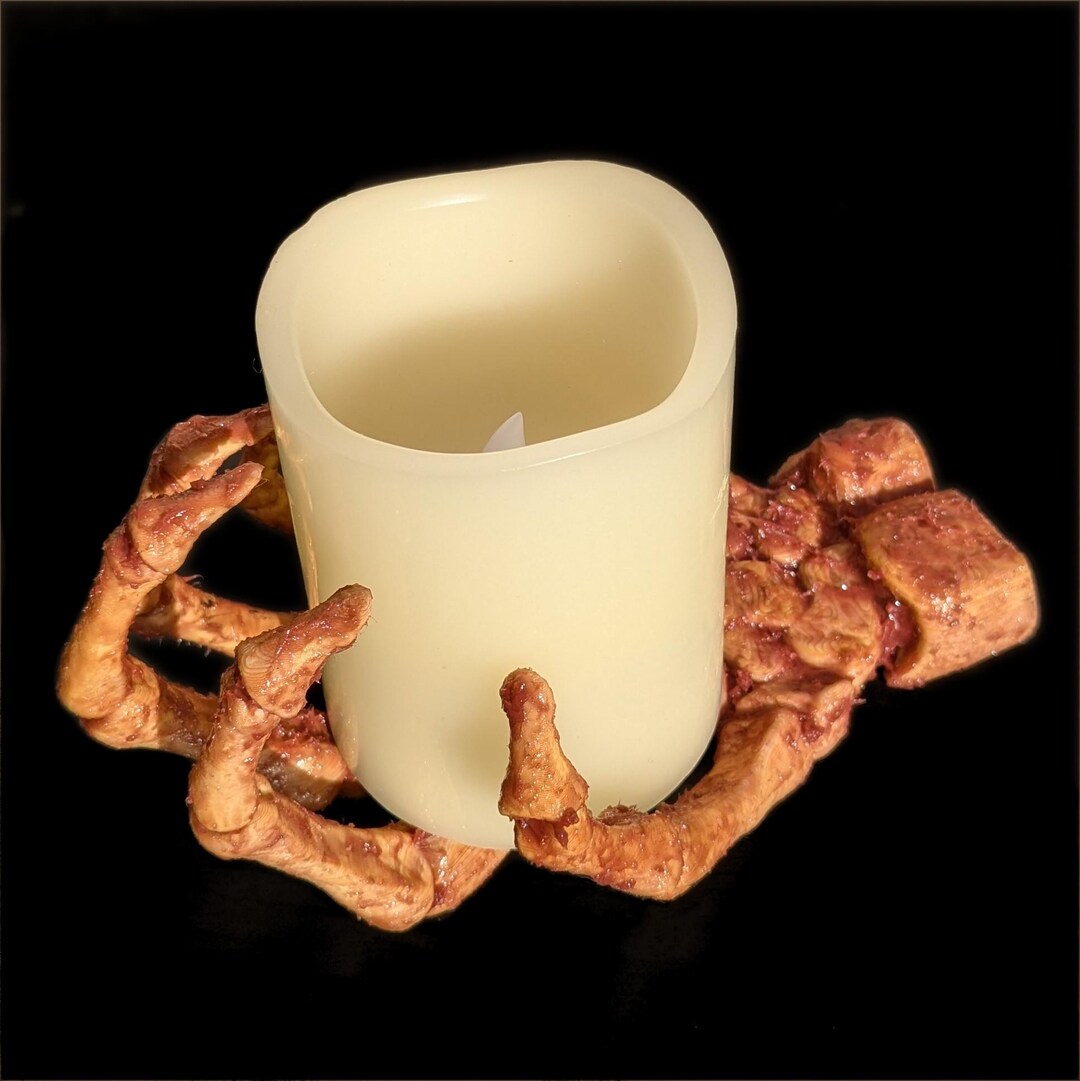 Skeleton Hand Candle Holder • Fleshy Blood • Desktop Replica • Real Wax ...