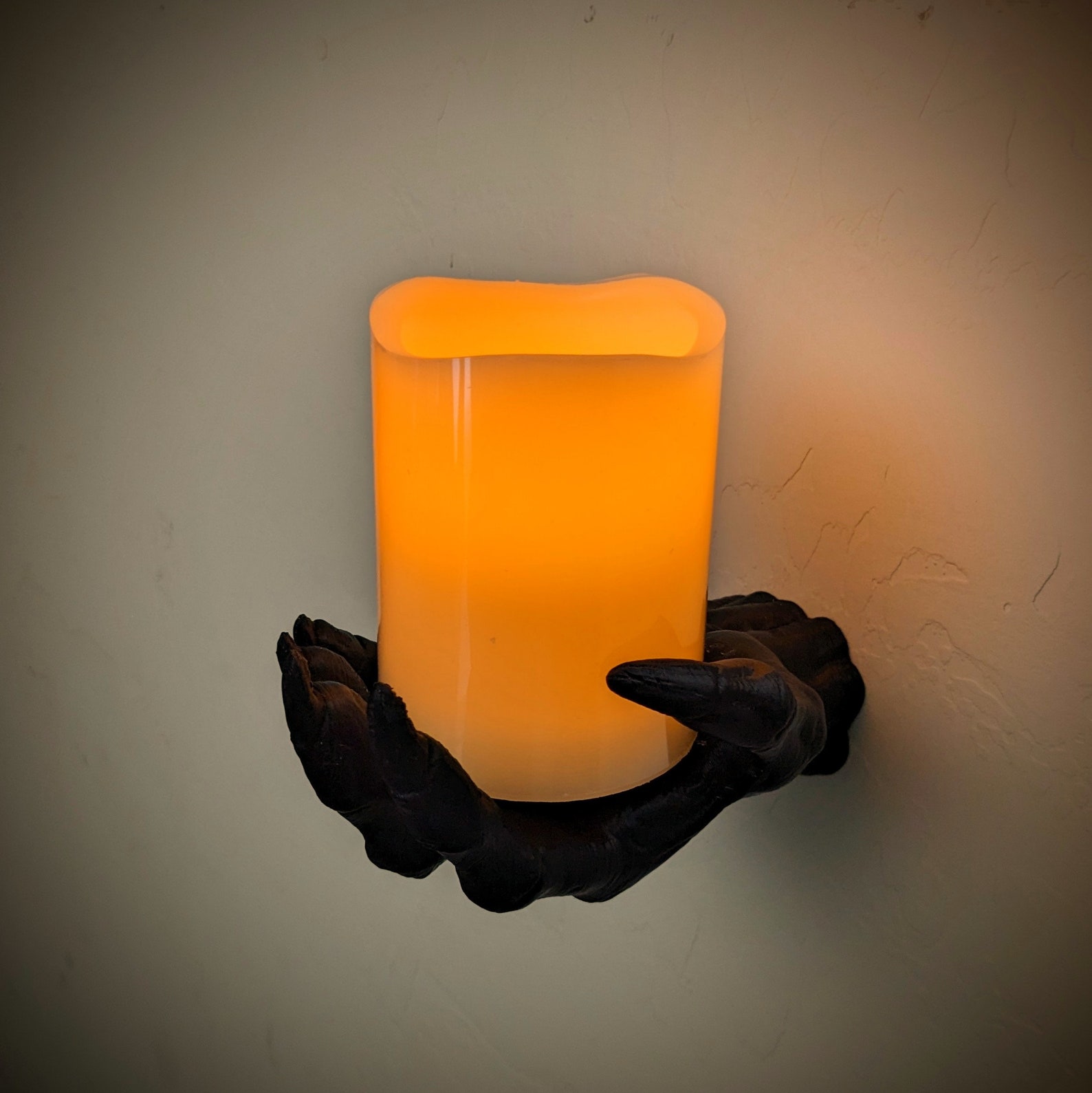 Demon Hands Candle Holder | Wall Mounted | Real Wax LED Candle ...