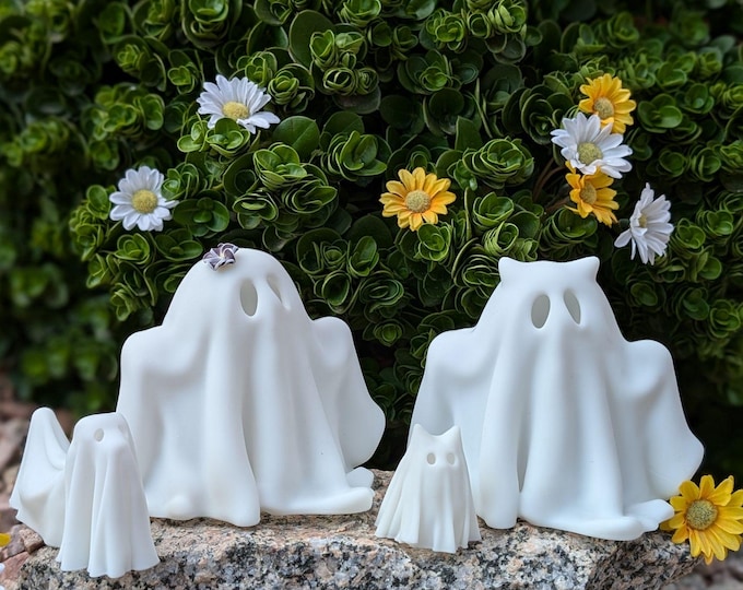 Cute Halloween Horned Ghost And/or Friendly Pets, Ghost Cat, Ghost Dog ...