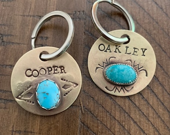 Turquoise Dog Tag - Etsy