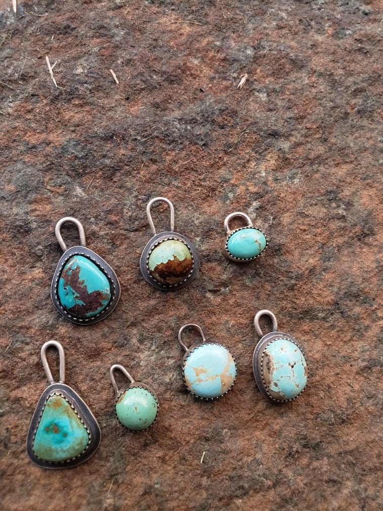 THE Simple Collection Small Sterling Silver and Turquoise - Etsy