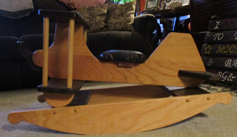 Vintage Wooden Rocking Airplane - Etsy