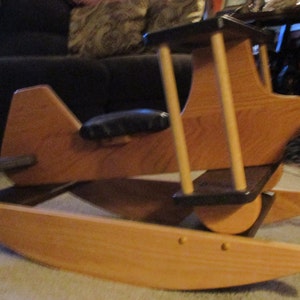 Vintage Wooden Rocking Airplane - Etsy