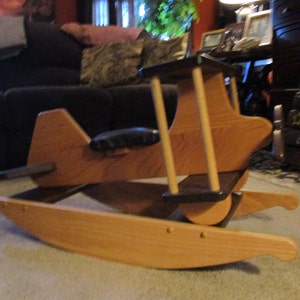 Vintage Wooden Rocking Airplane - Etsy
