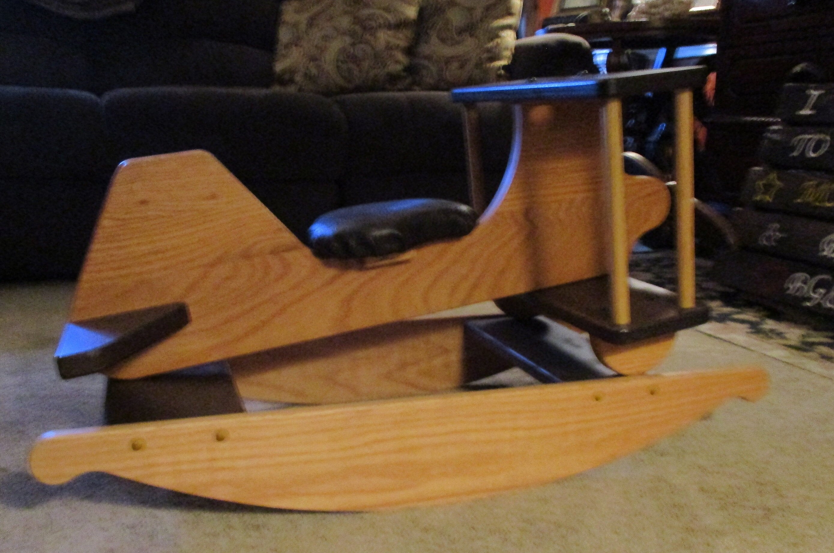 Vintage Wooden Rocking Airplane - Etsy