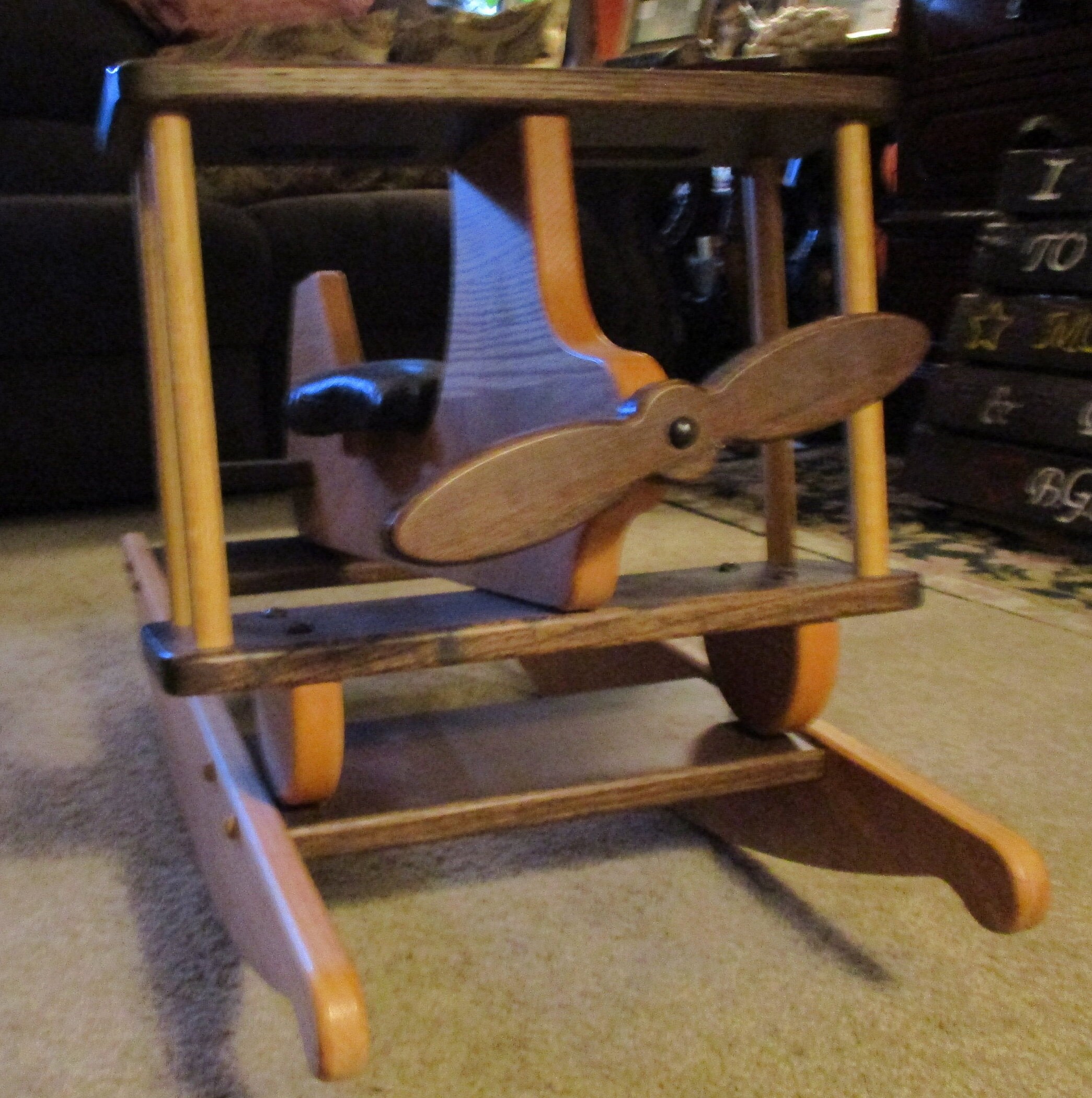 Vintage Wooden Rocking Airplane - Etsy