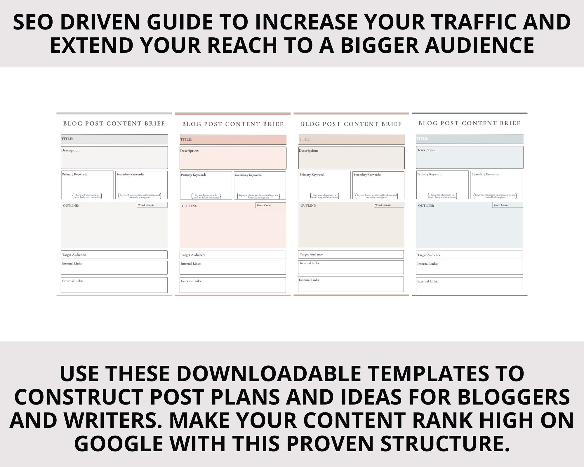 BLOG POST Content Brief PDF Blog Post Plan Creative Brief for Writers ...