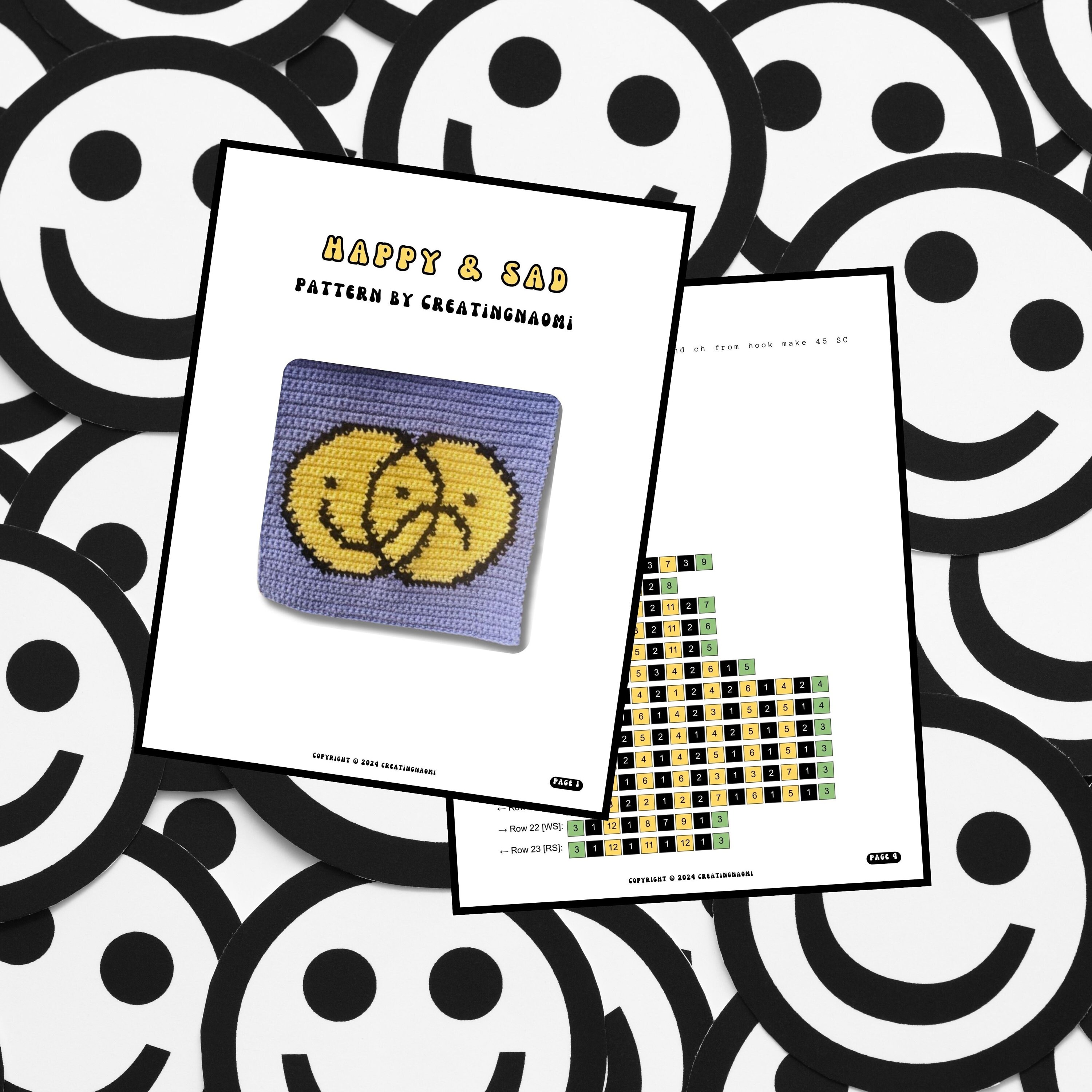 Happy & Sad || Tapestry Crochet Pattern || 45 X 45 Graph - Etsy