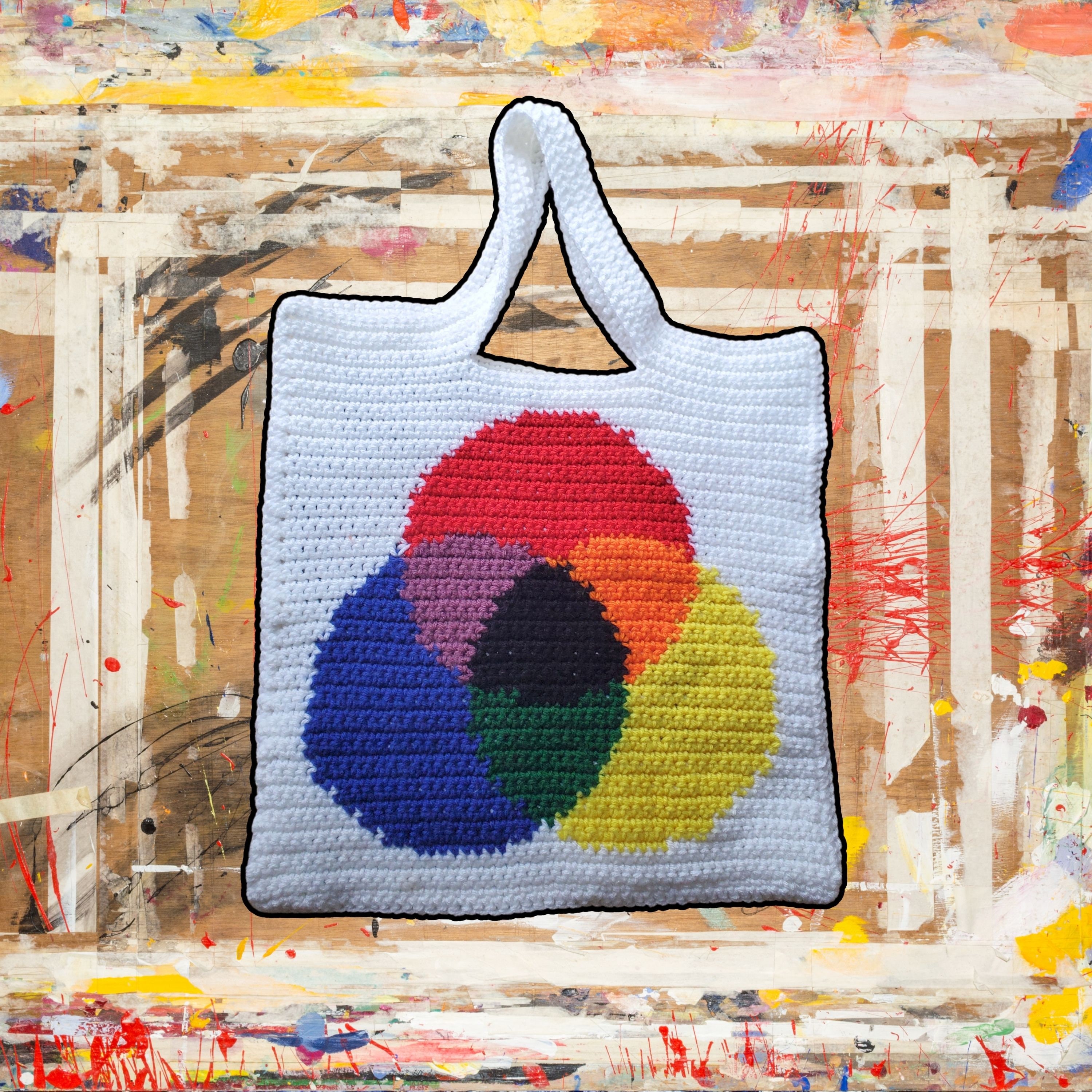 Til Death We Do Art Color Wheel Crochet Tote Bag 50 X 50 Graph - Etsy