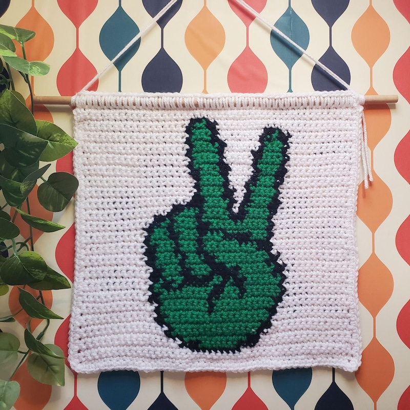 Crochet Peace Sign - Etsy