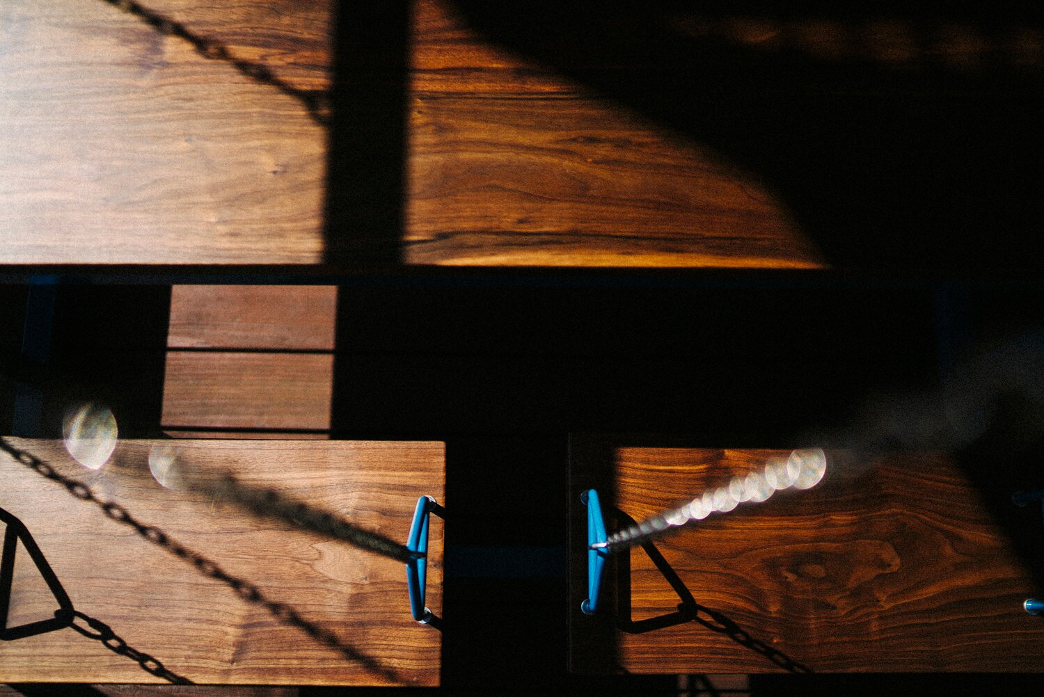 Blue 6-seater Swingtable With Walnut Wood - Etsy
