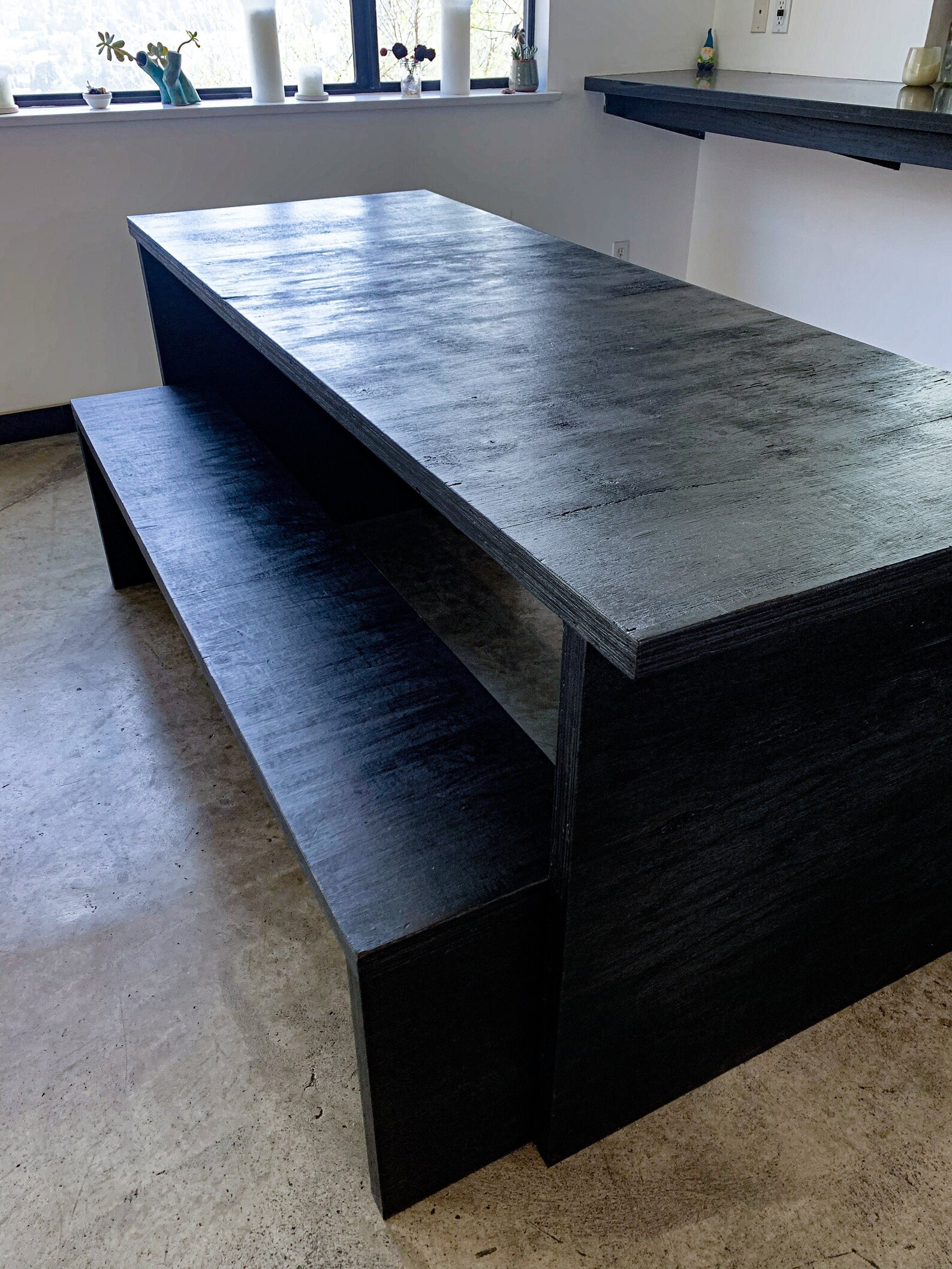 Hand built Shou Sugi Ban style Dining Table and Bench | Etsy