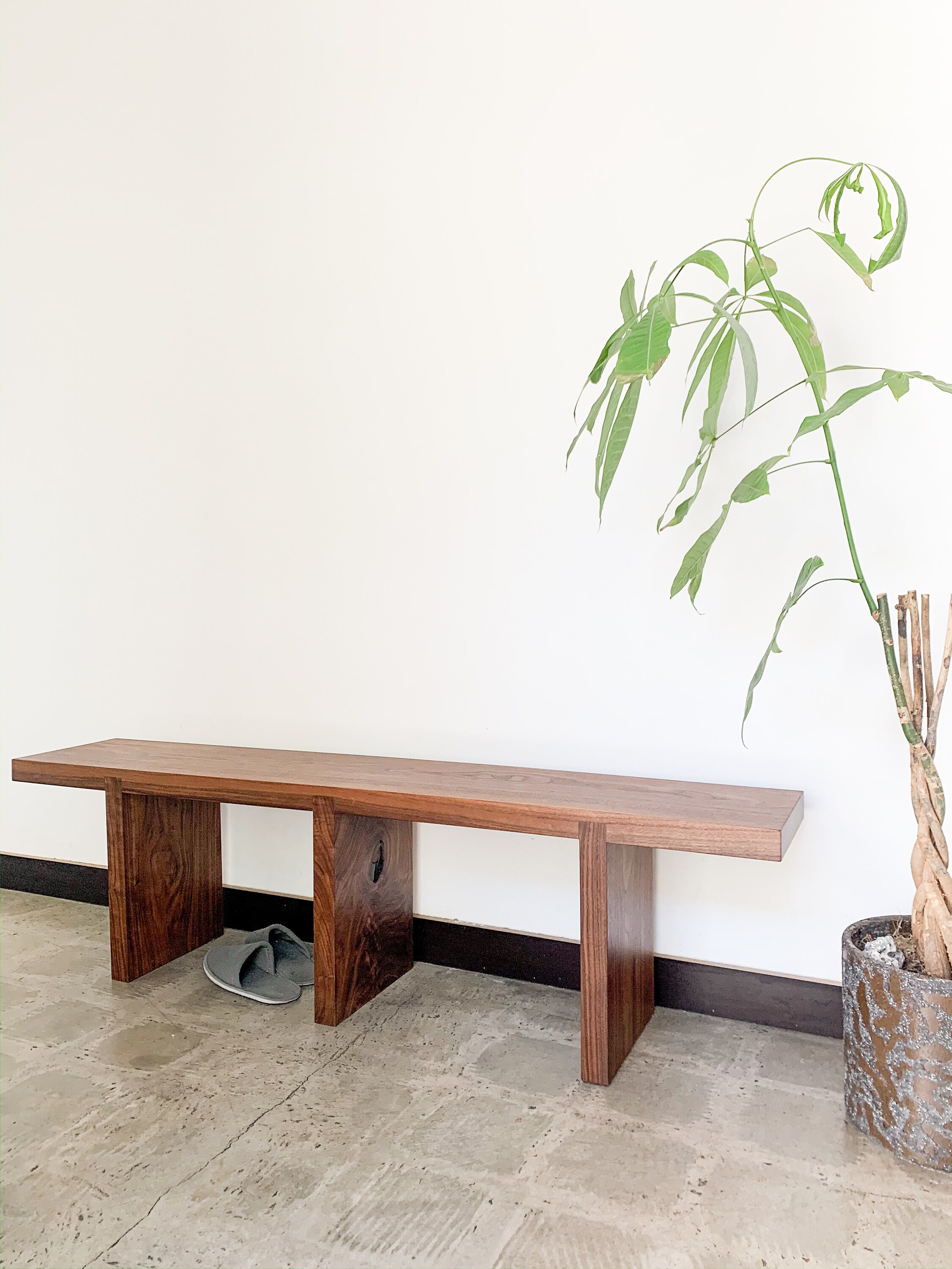 Thick Solid Walnut Bench - Etsy