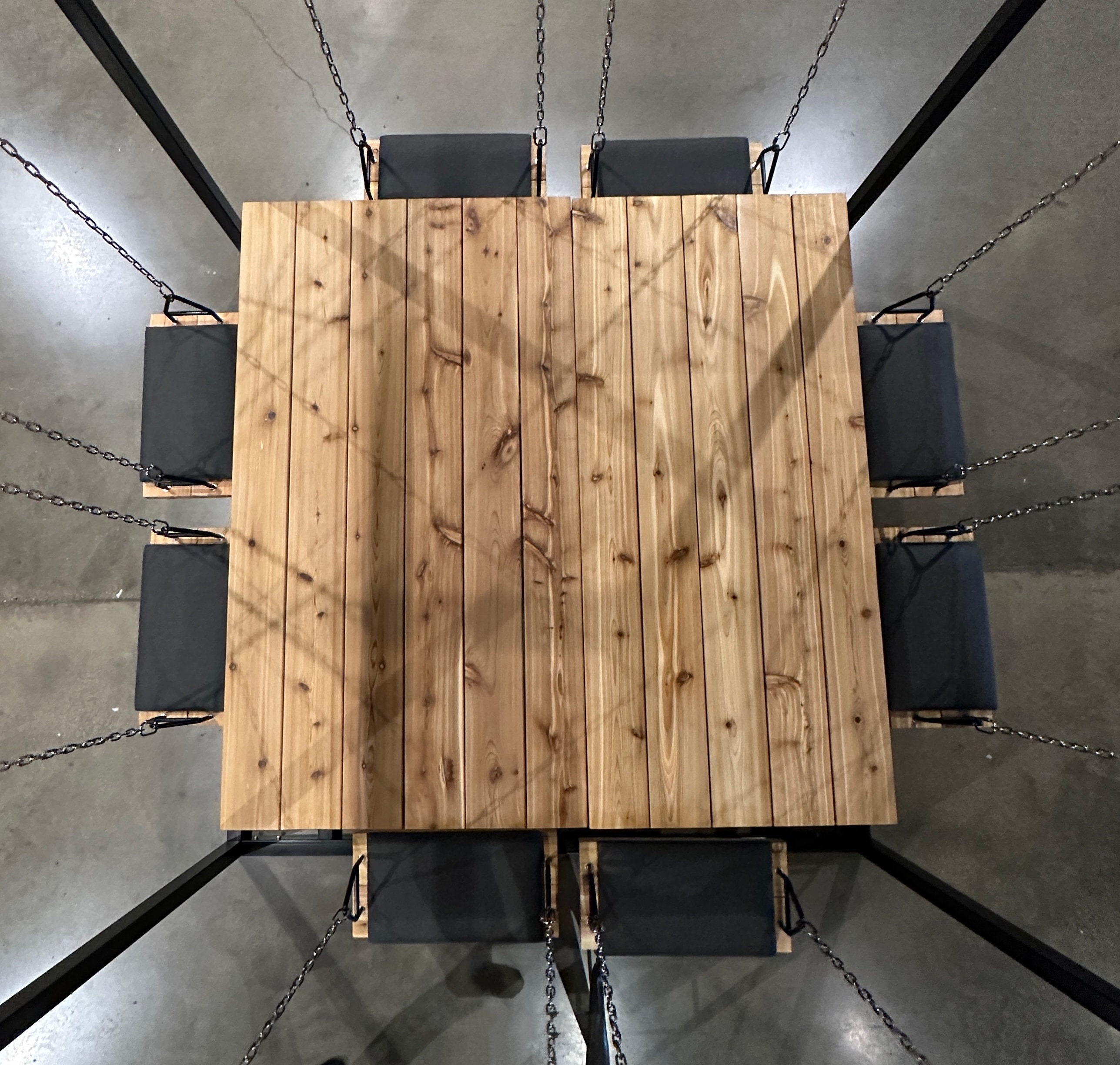 8-seater Swing Table With Cedar Wood & Outdoor Seat Cushions - Etsy