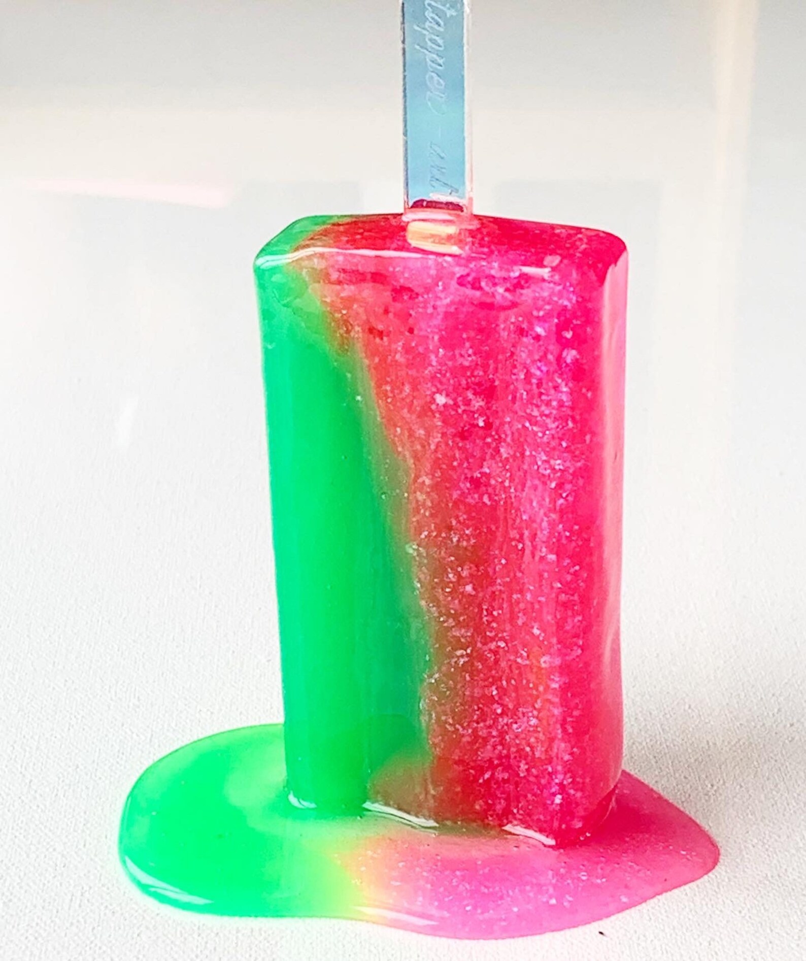 Neon Pink/neon Green Melting Popsicle Resin Sculpture - Etsy