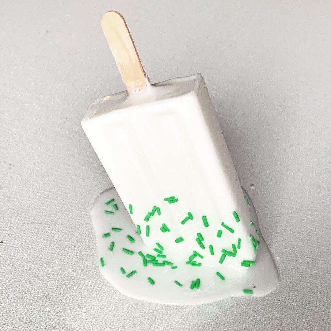 White Sprinkled Melting Popsicle Resin Sculpture - Etsy