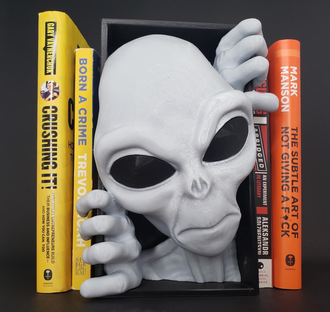 Alien Book Nook 3D Printed | Sci-fi Book Shelf Decor | UFO Grays Orbs ...