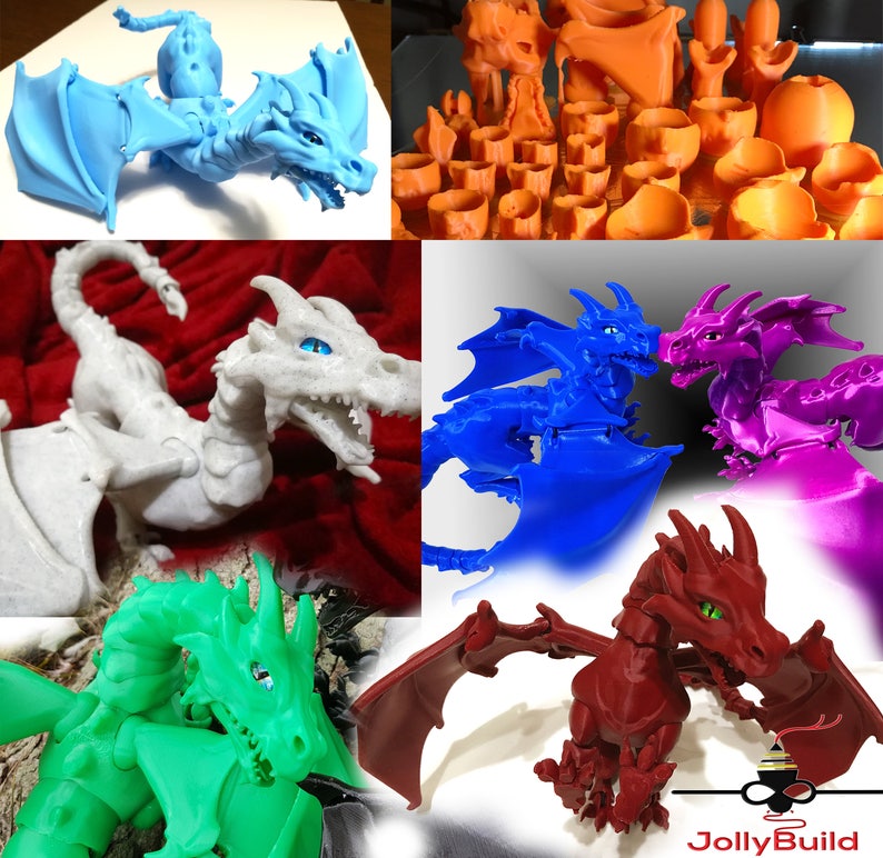 3D Printed Articulated Dragon DIY KIT BJD Ball Jointed - Etsy