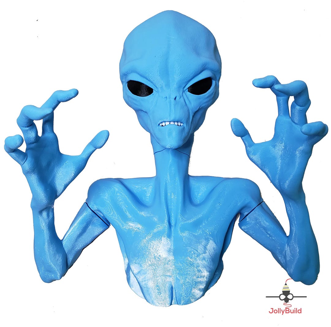 Alien Wall Art 3d-printed Mount LARGE| Greys Blues Goliath UAP UFO - Etsy