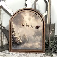 Santa Claus Framed Print - Solid Wood Picture Frame - Classic Christmas ...