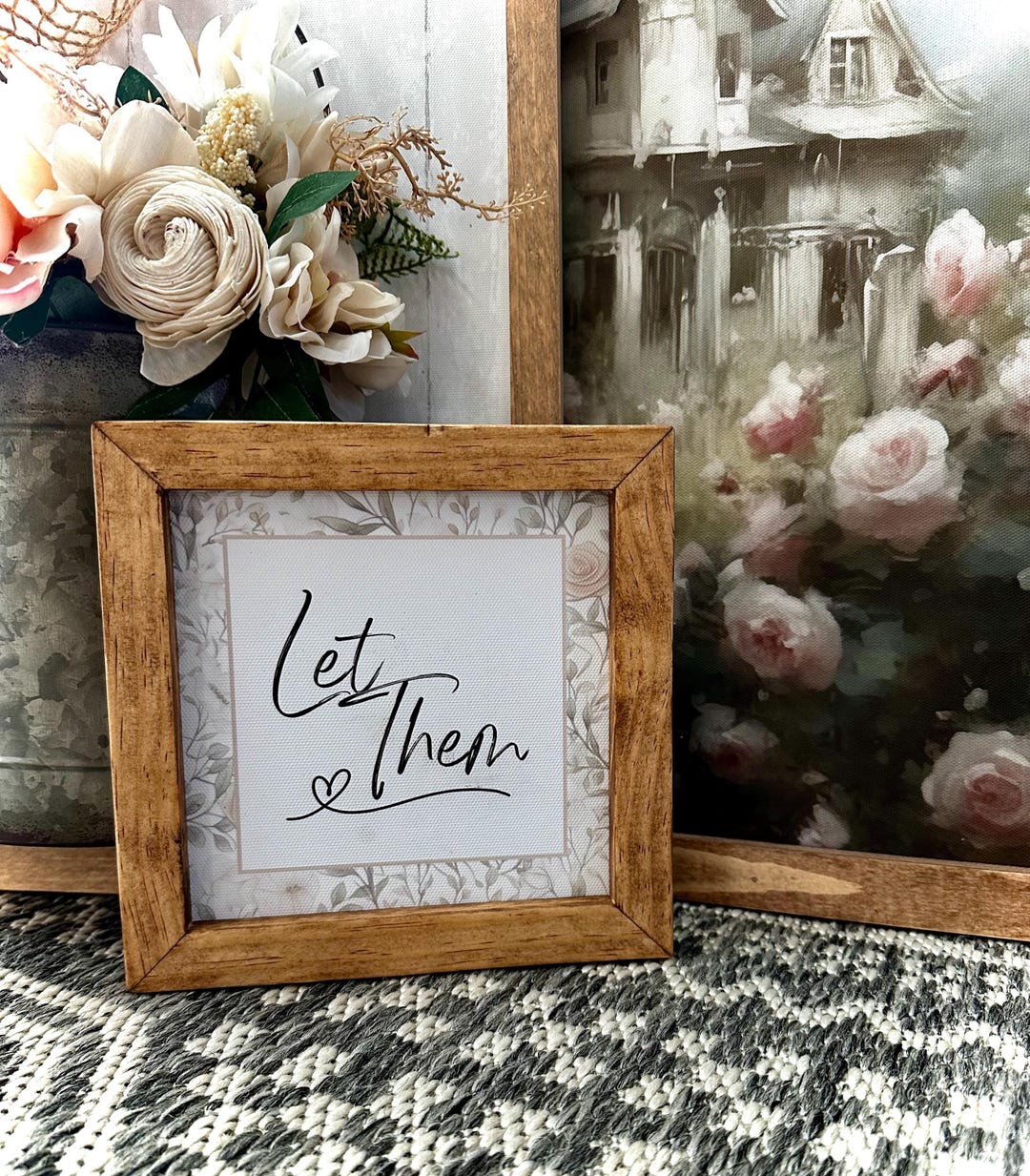 Let Them Inspirational Table Top Sign for the Home, Mini Home Decor ...