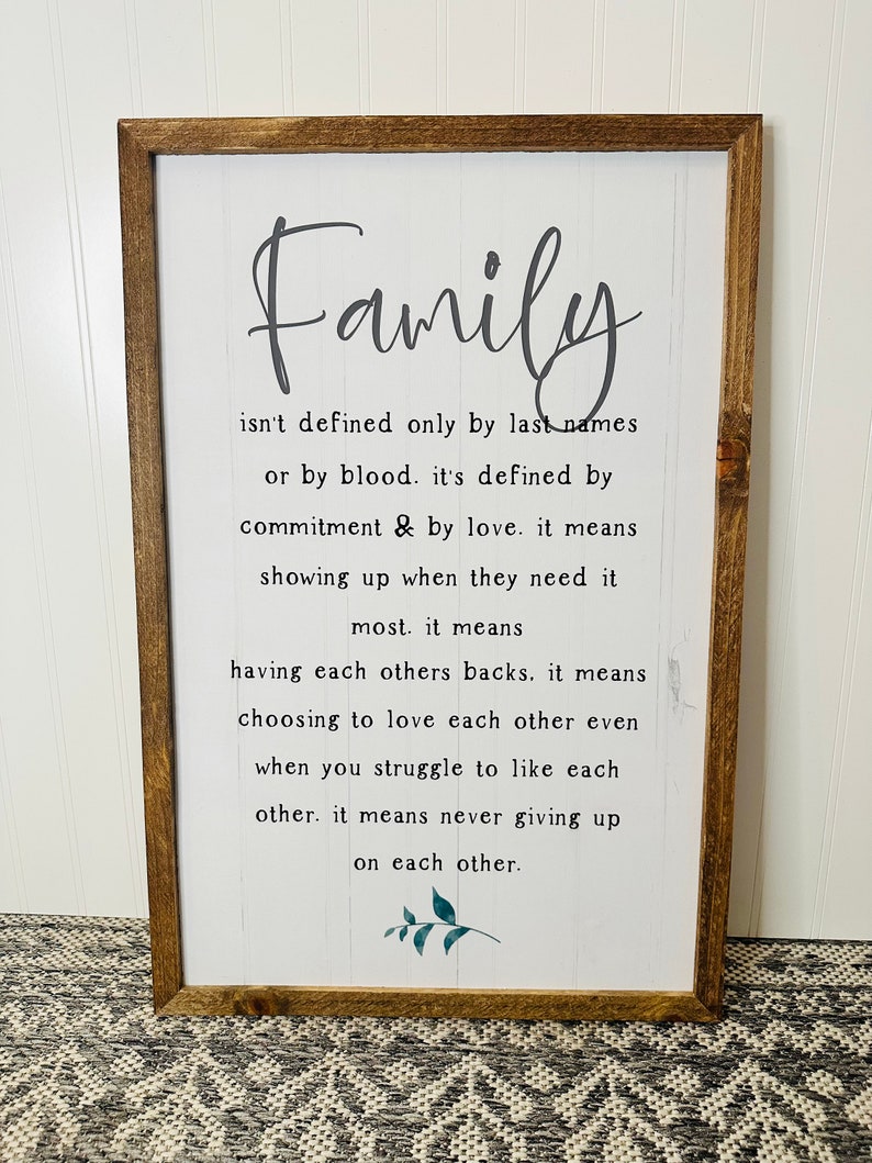 Family Isn’t Defined by Last Name or by Blood Rustic Farmhouse Sign ...