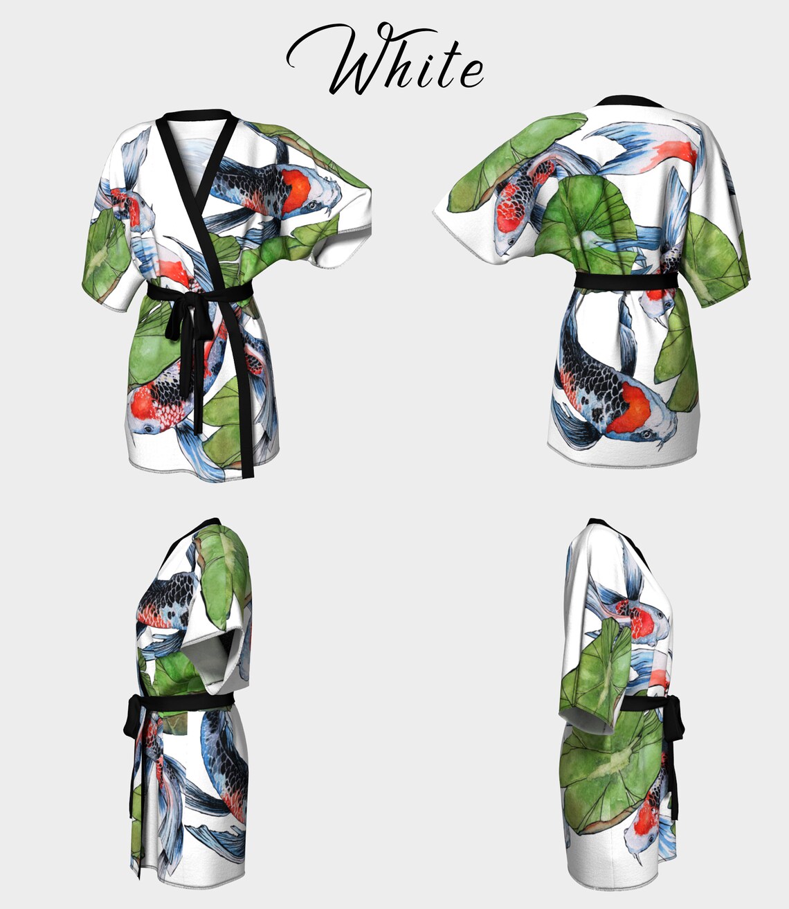 Koi Fish Kimono Robe dressing gown bathing suit coverups | Etsy