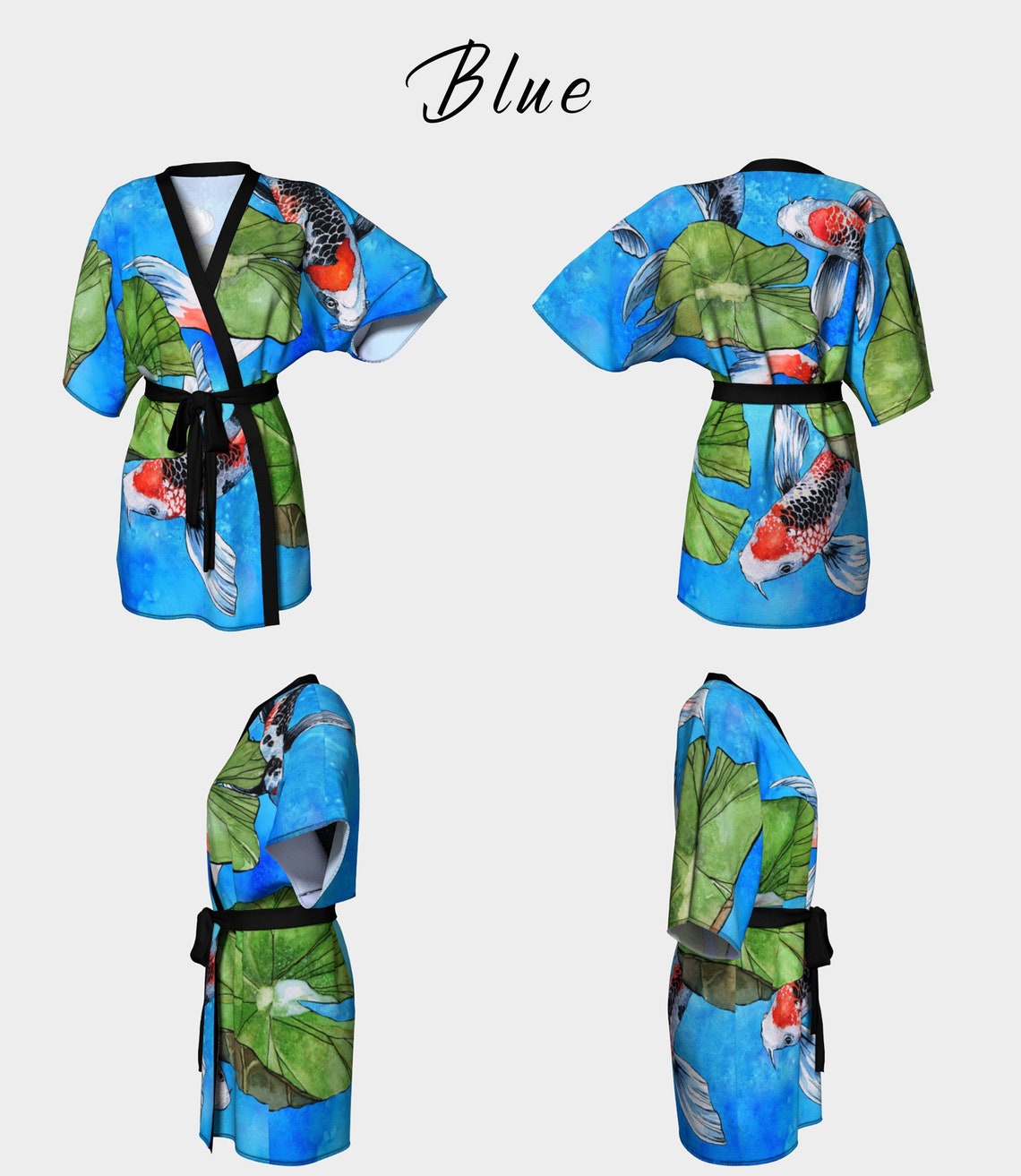 Koi Fish Kimono Robe dressing gown bathing suit coverups | Etsy