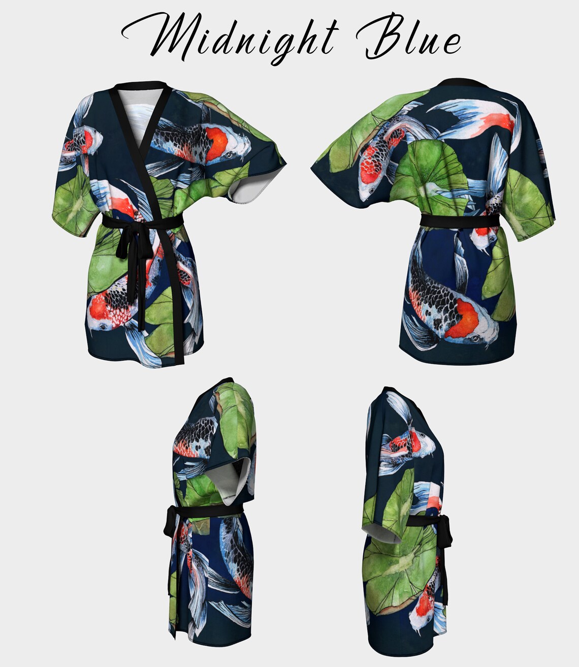 Koi Fish Kimono Robe dressing gown bathing suit coverups | Etsy