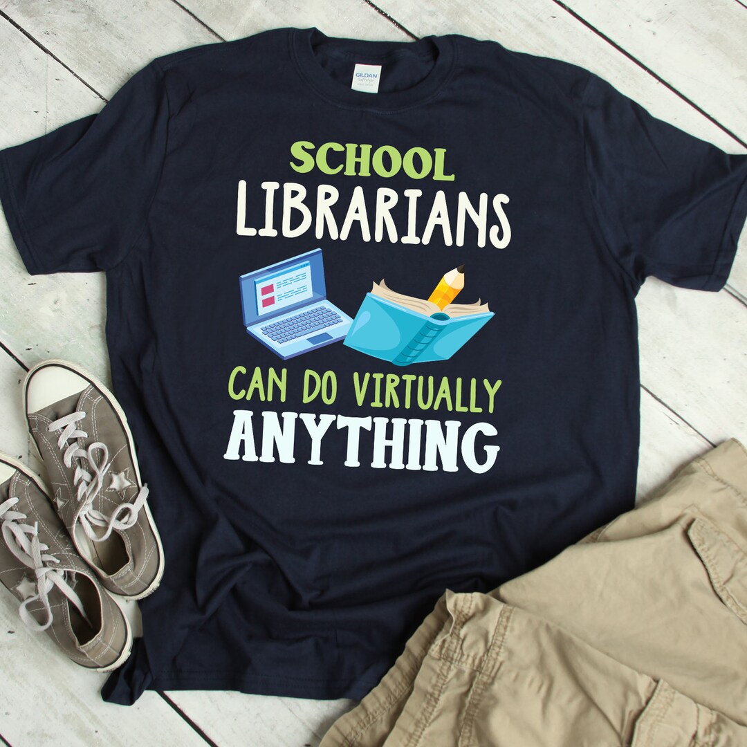 Funny Librarian Tshirt Humor School Librarian Gift Funny Virtual ...