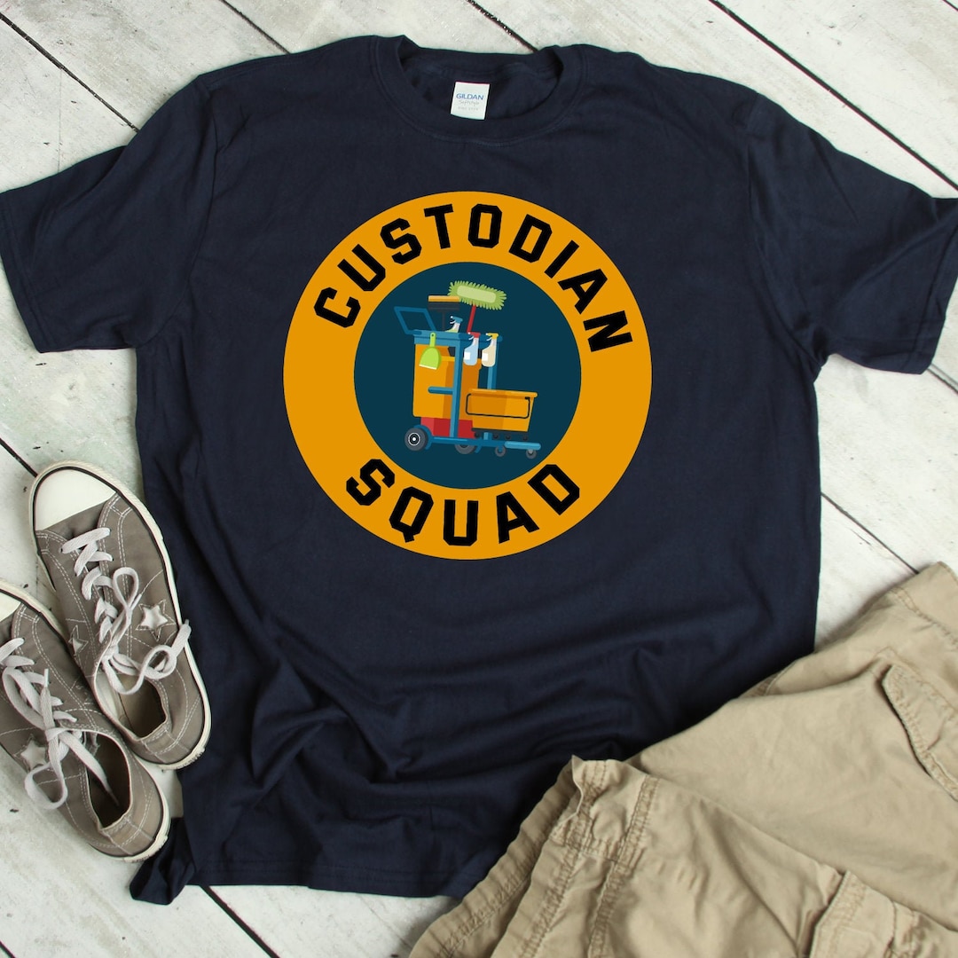 Custodian Shirt Funny Custodian Squad Tshirt Custodian Gift School ...