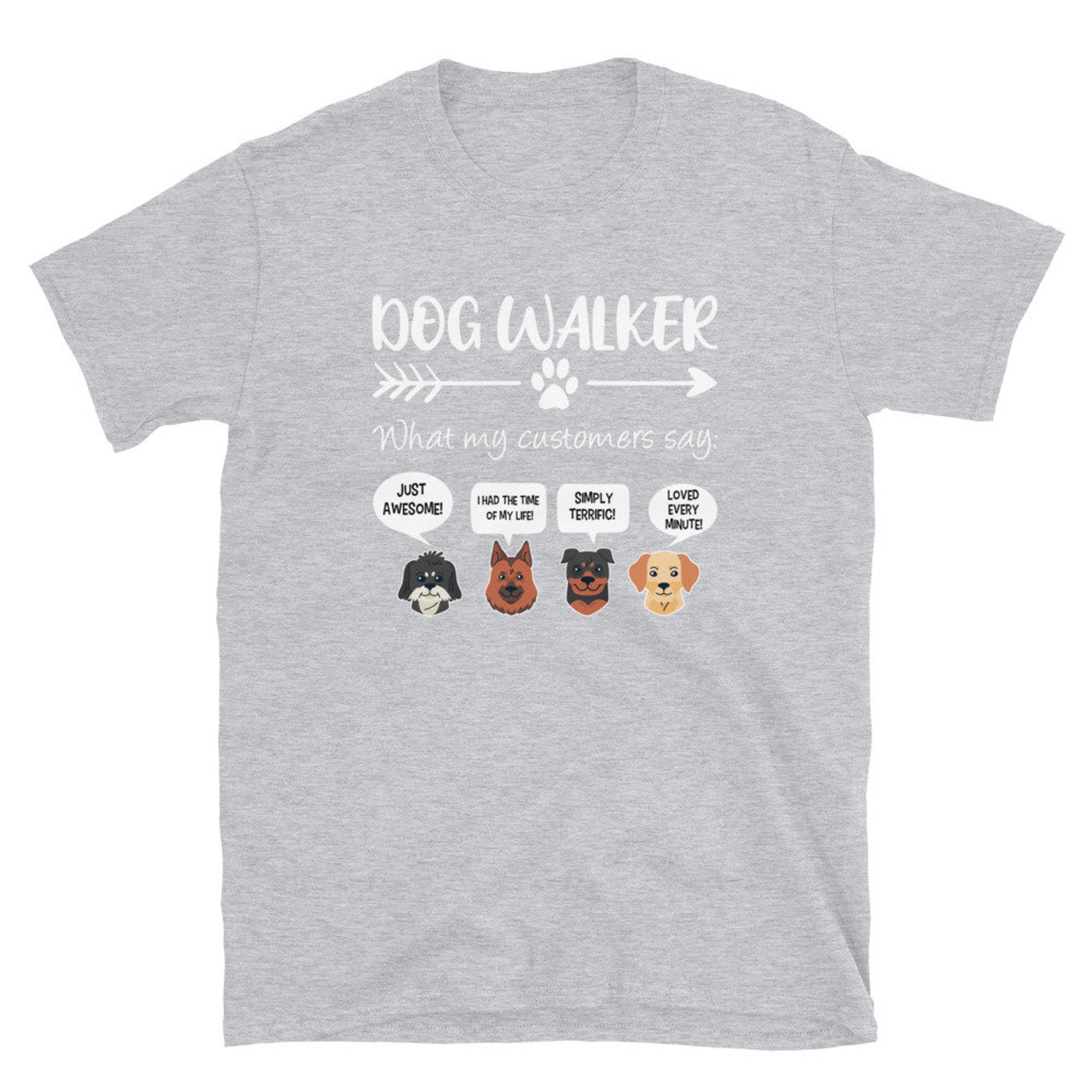 Dog Walker Shirt Funny Dog Walker Gift Walking Dogs T Shirt | Etsy