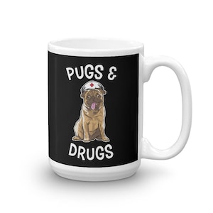 Nurse Pug Mug Pug Nurse Mug Funny Nurse and Pugs Gift Nursing and Pug ...