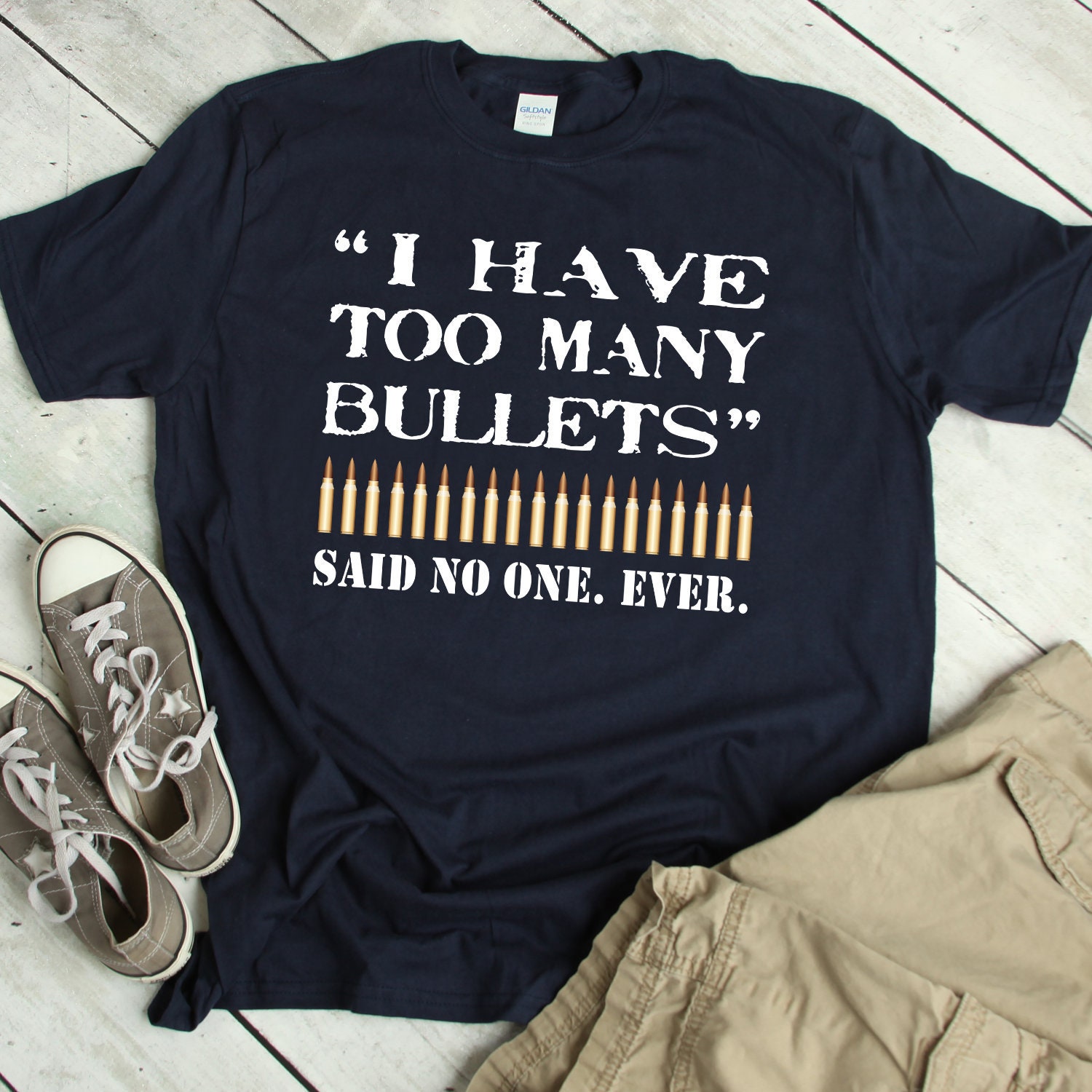 Funny Gun Owner T-shirt: Too Many Bullets Quote - Etsy