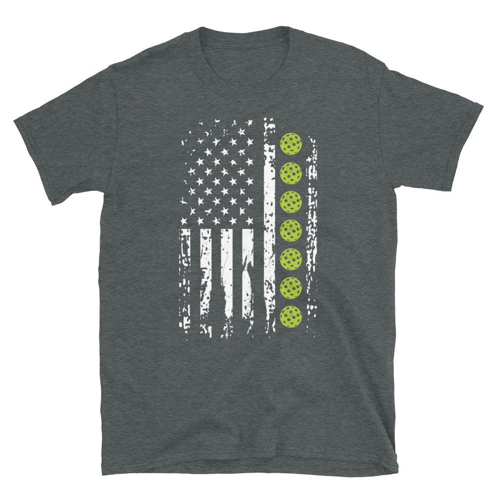 Pickleball Shirt Pickleball Player Gift American Flag With Pickleballs ...