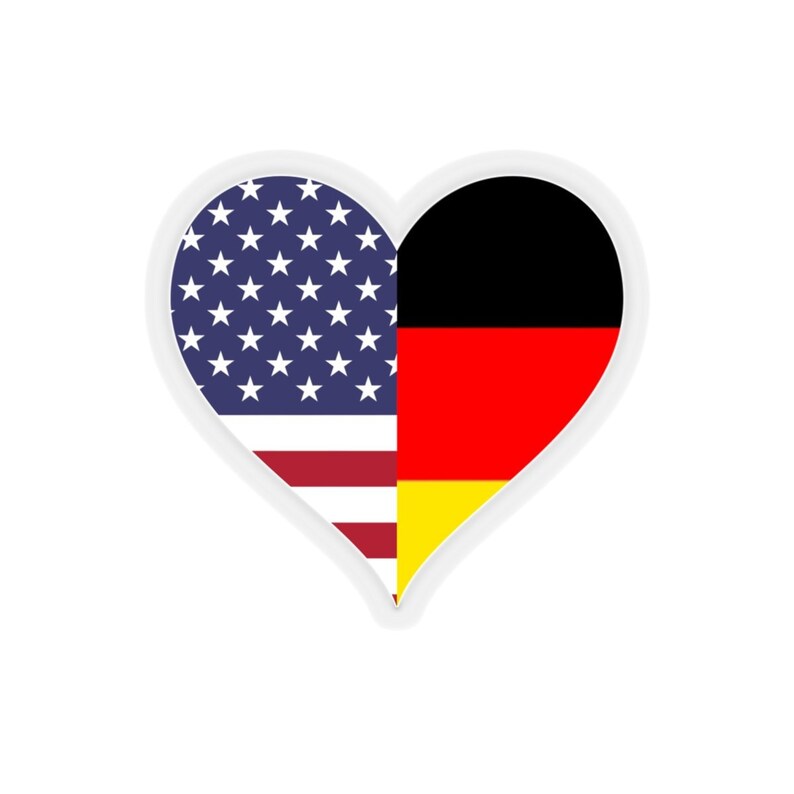 America Germany Sticker USA Germany Sticker Germany USA Heart Bumper ...