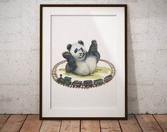 Panda painting | Etsy