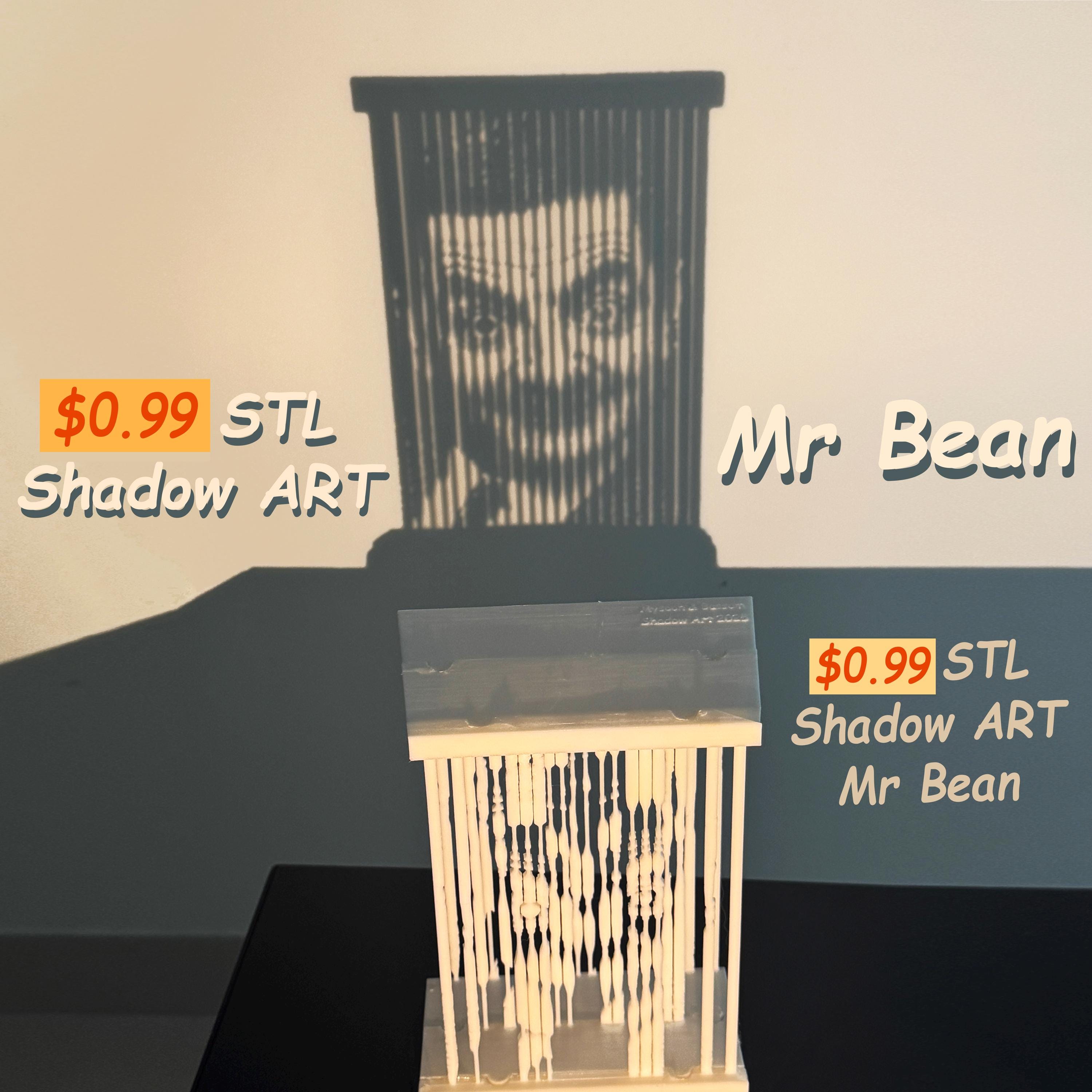 Mr. Bean Shadow Art Fun & Easy 3D Printable STL for Just 0.99 - Etsy