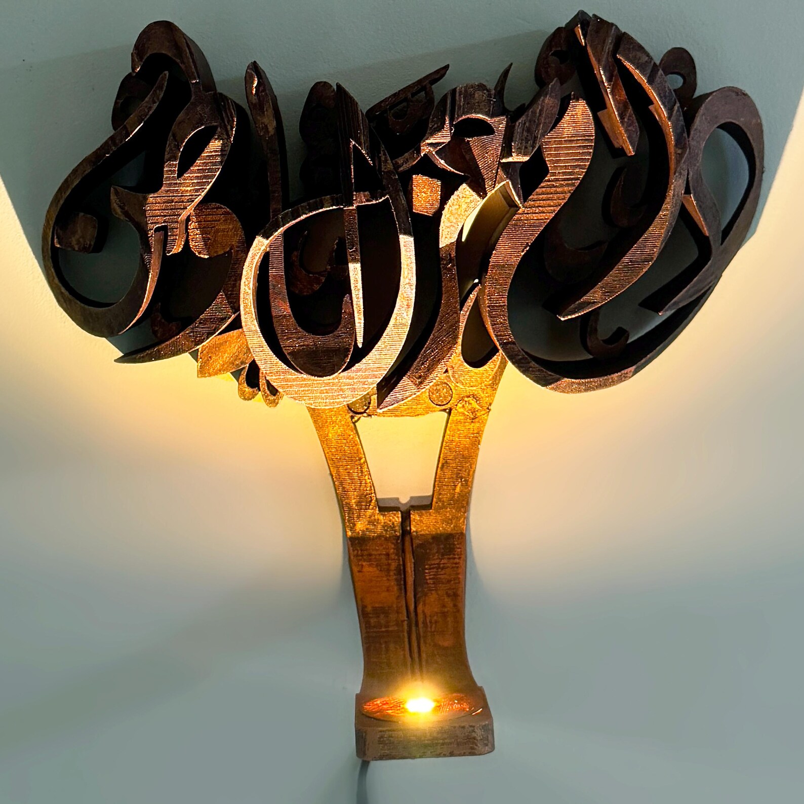 UAE Skyline Shadow Art: Arabic Calligraphy 3D Sculpture With LED - Etsy