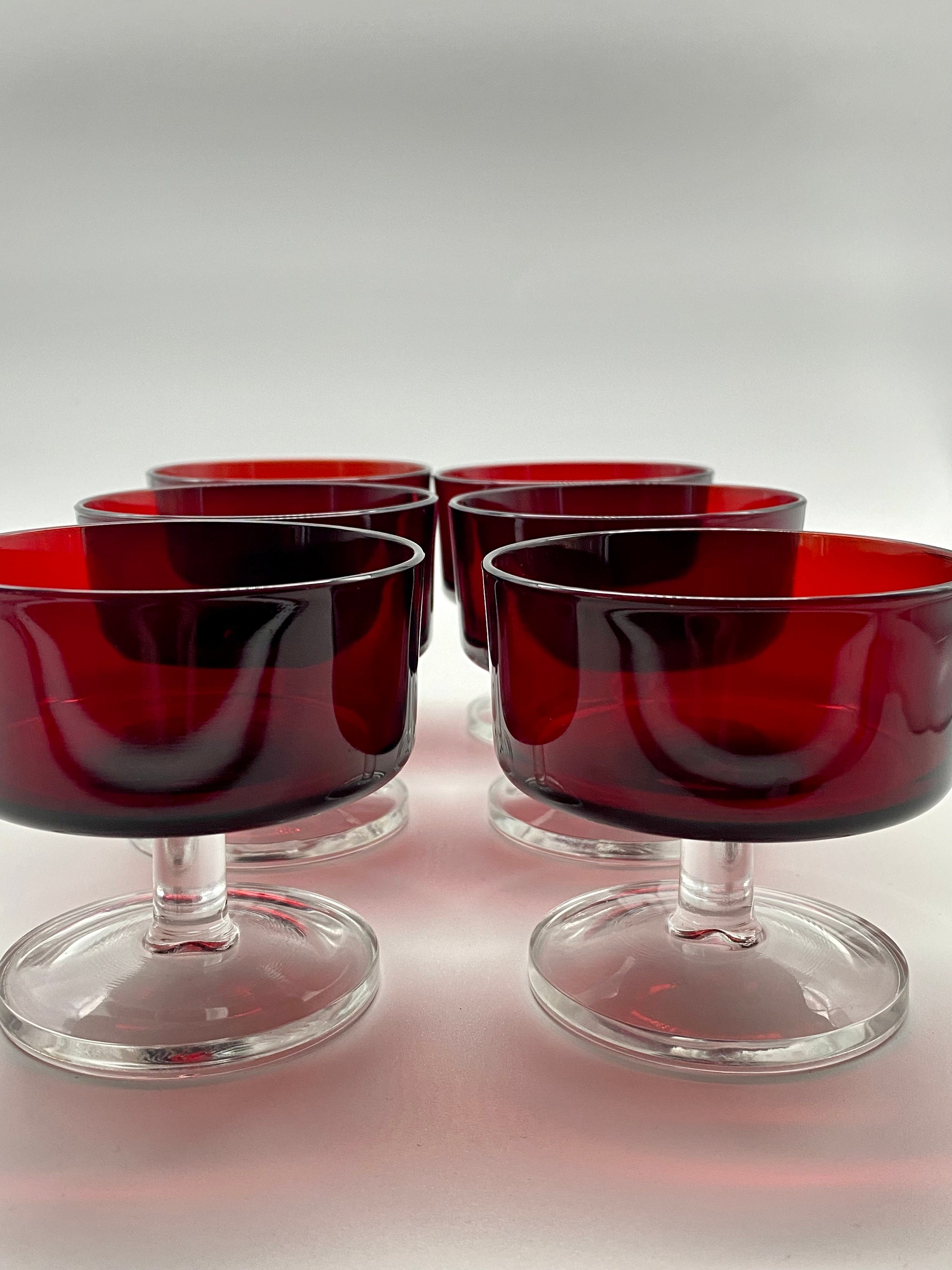 Set of LUMINARC Champagne Glasses, Ruby Red Also Available Separately ...