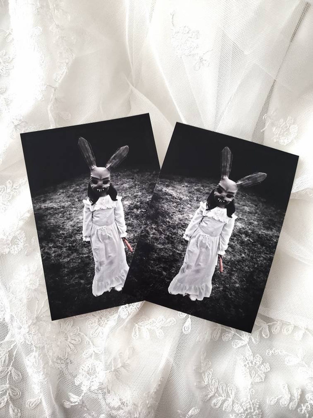 Girl in Bunny Mask Print; Creepy Bunny; Easter; Easter Bunny; Rabbit ...