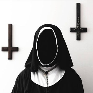 Nun Print Dark Photography Unholy Inverted Cross Horror Photography ...