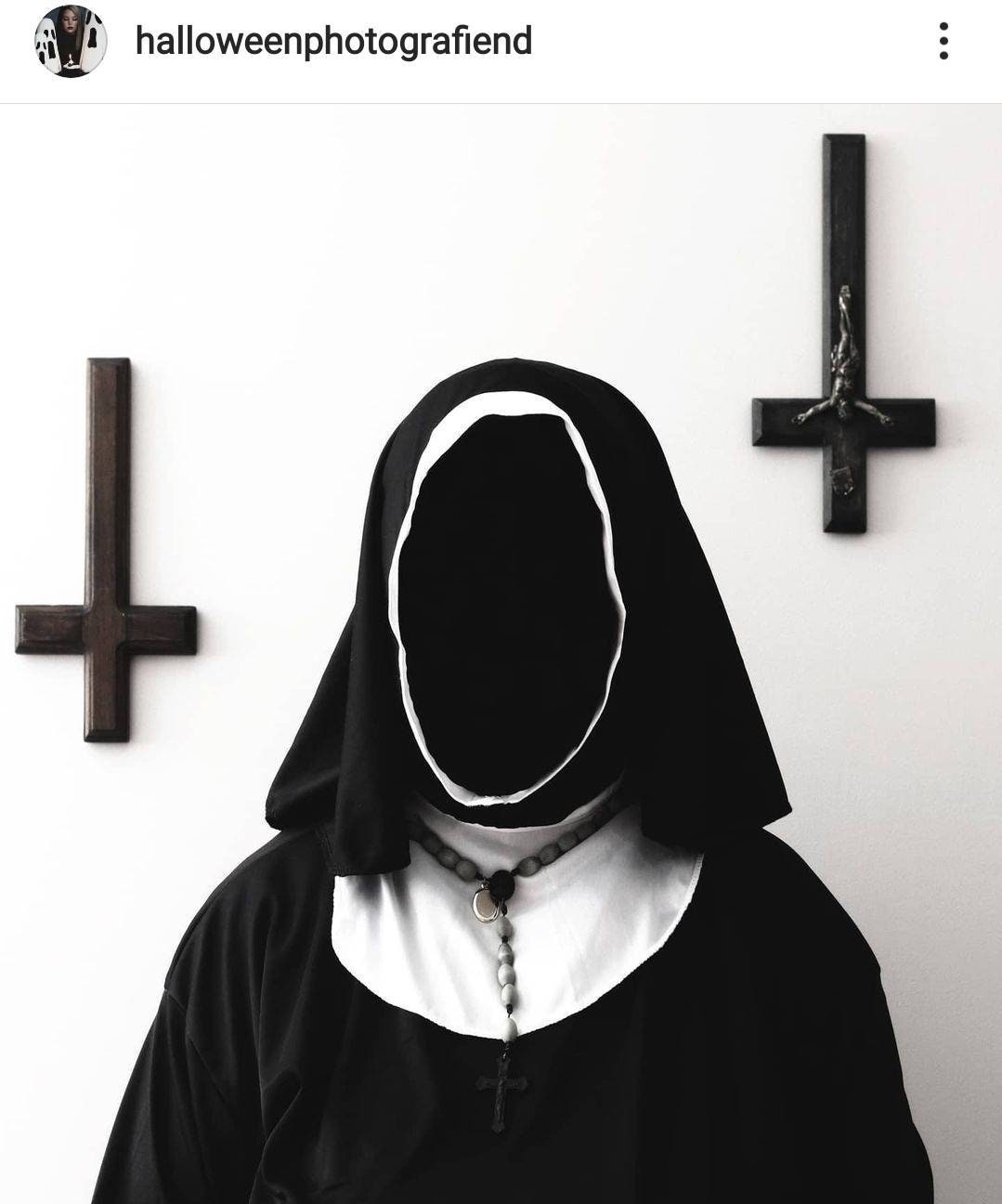 Nun Print Dark Photography Unholy Inverted Cross Horror - Etsy Australia