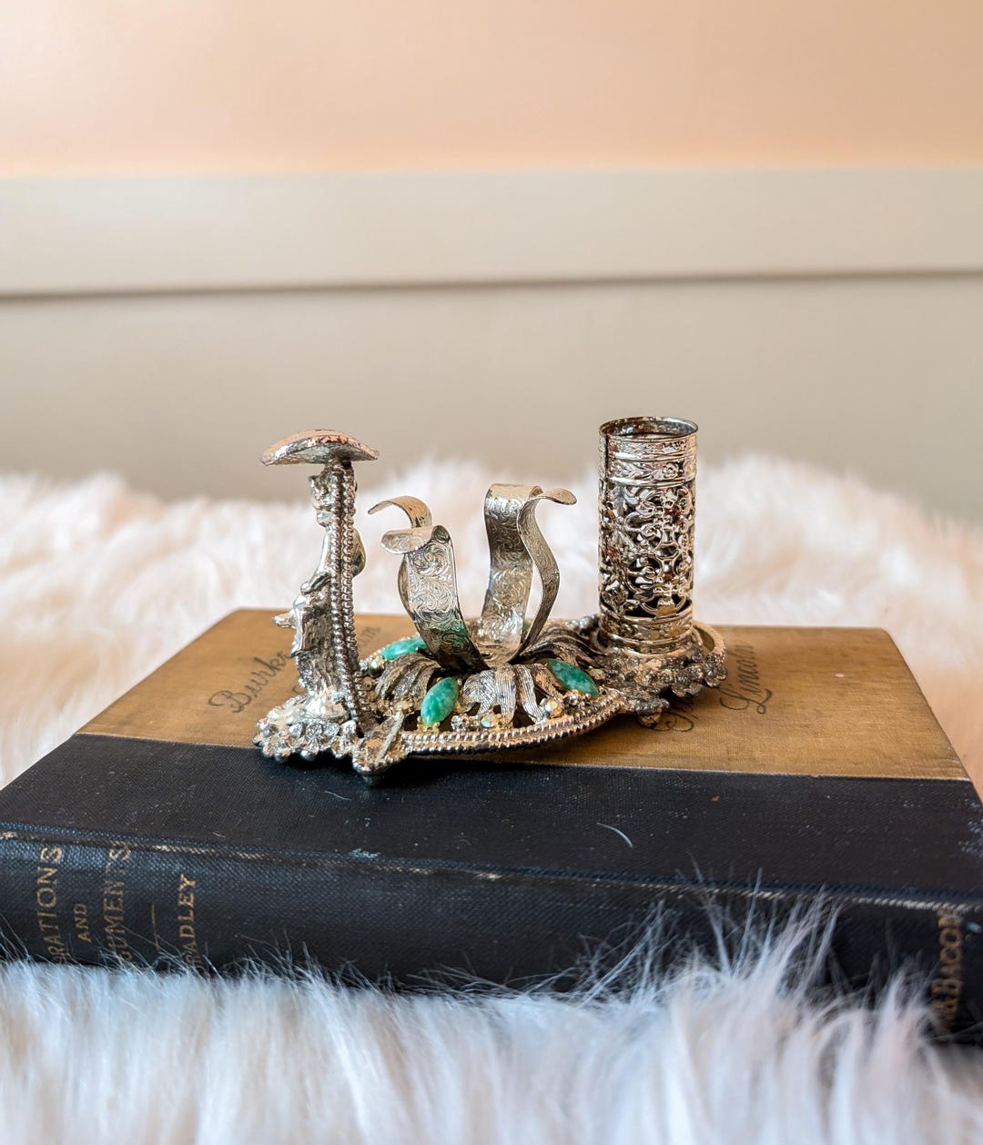 Vintage 60s Sam Fink Vanity Organizer - Perfume Atomizer, Lipstick, or ...