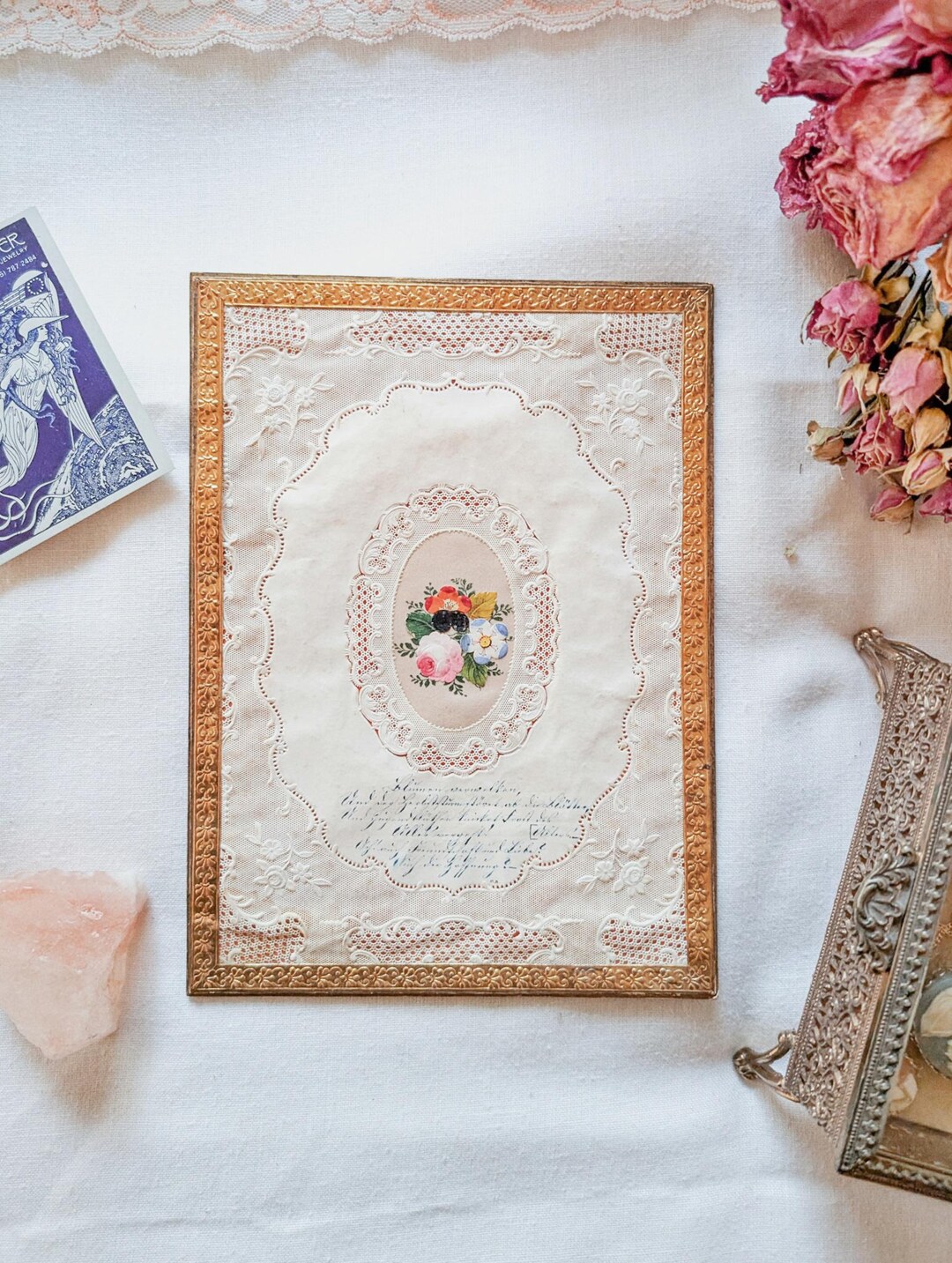 Antique 19th Century Floral Embossed Paper Lace Victorian Valentine's ...