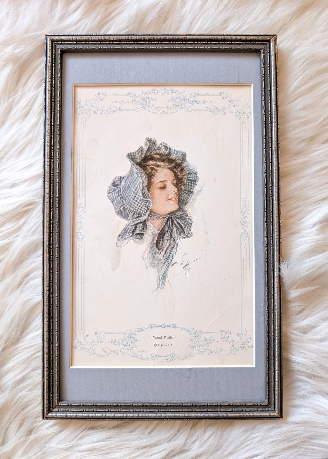 Edwardian Vintage Art - Framed Illustration From 1913 Antique Book ...