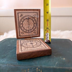 Vintage Pocket Wood Folding Portable Sundial - Steampunk Accessory ...