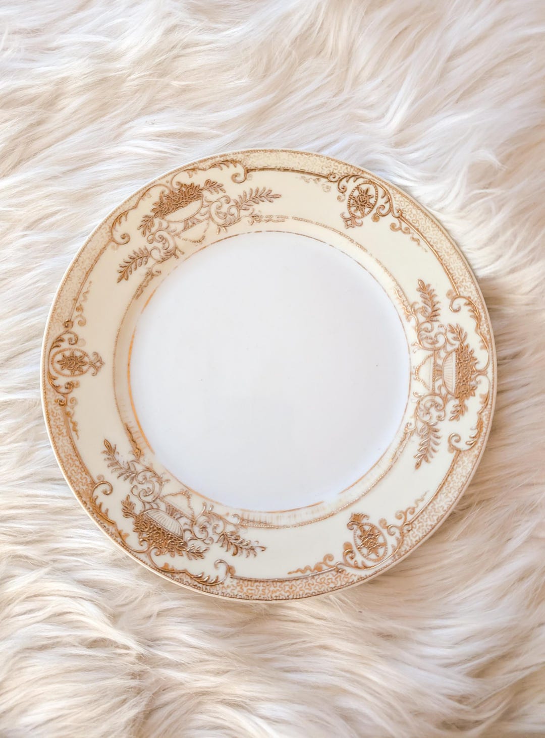 Antique Noritake Fleurgold Gold and Ivory Flower and Urn 7.5" Salad ...