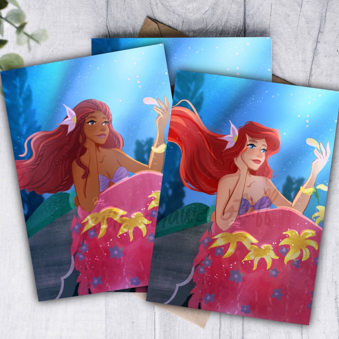 Ariel the Little Mermaid Art Print Stickers - Etsy